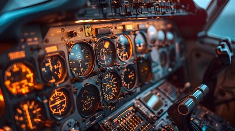 Modern Aviation Shiny Texture Background Of An Airplanes Cockpit Premium Ai Generated Image