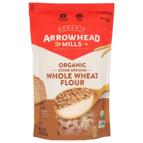 Arrowhead Mills Organic Stone Ground Whole Wheat Flour 22 Oz