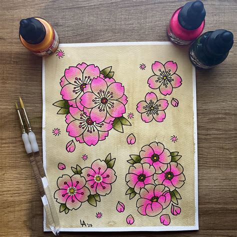 Neo Traditional Flower Flash 5 X Roses Download Tattoo Design 11