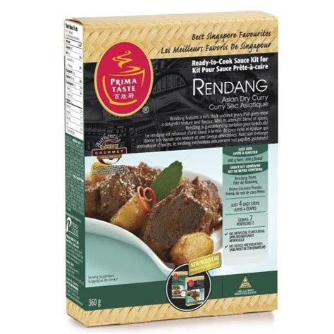 Prima Taste Rendang Asian Dry Curry Ready To Cook Sauce Kit 127 Oz 3
