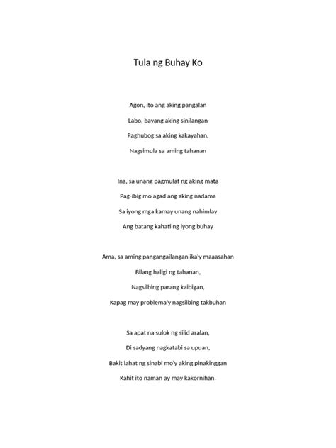 Tula Ng Buhay Ko Wps Office Pdf