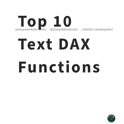 Sandeep Raturi Top 10 Text Dax Functions In Power Bi Powerbitutorials Linkedin