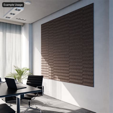Fluted Acoustic Tile Texture Brown Poliigon