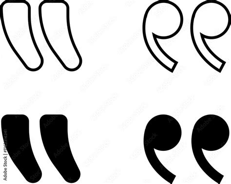 Quotation Marks Vector Collection Black Quotes Icon Set Speech Mark Symbol Punctuation Marks