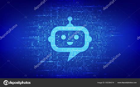 Robot Chatbot Head Icon Sign Made Binary Code Chatbot Assistant Stock Vector Image By