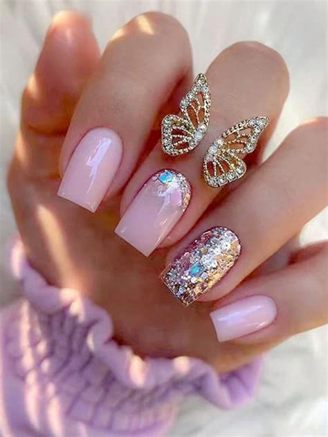 24 חלקים לק שטוח ורוד מבריק ציפ פשוט טיפים לציפורניים בעיתונות צרפתית לק לבן מתוק לציפורניים