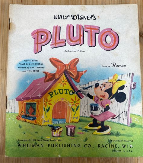 Vintage 1957 Walt Disneys Pluto Storybook Grelly Usa