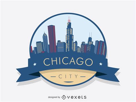 Chicago Badge Skyline Vector Download