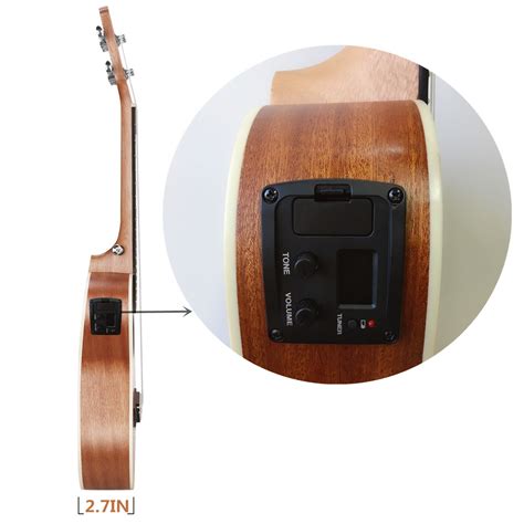 Electric Ukulele Concert Ranch Eq 23 Inch Professional Wooden Ukelele