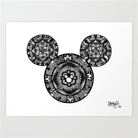 Mickey Mouse Disney Walt Disney Mandala Zentangle Design Home