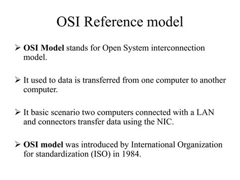 OSI Reference Model Intro For Computer Network PPT