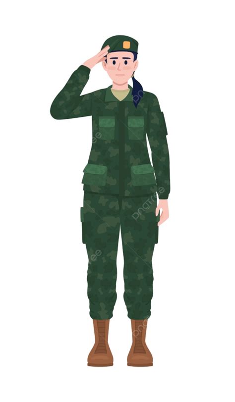 Female Army Soldier Cartoon