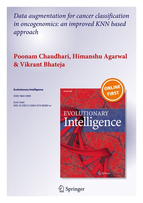 Pdf Data Augmentation For Cancer Classification In Oncogenomics An