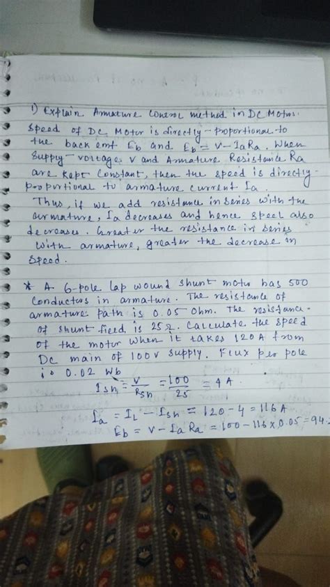 1 Explain Armature Control Method In Dc Motors Speed Of Dc Motor Is D