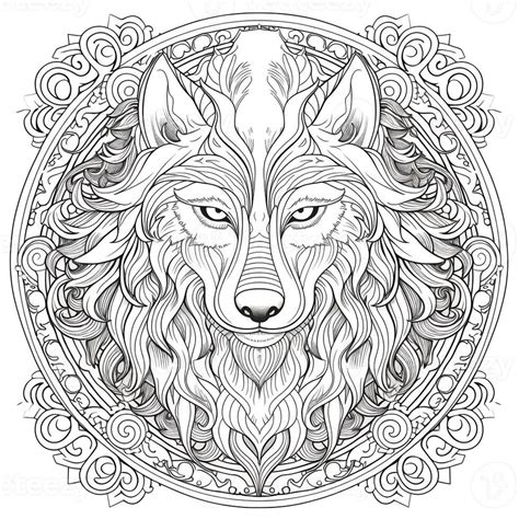 Mandala Wolf Coloring Pages