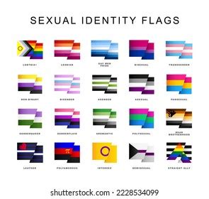 Lgbt Symbols Flags Sexual Identification Set Stock Vector Royalty Free 2228534099 Shutterstock