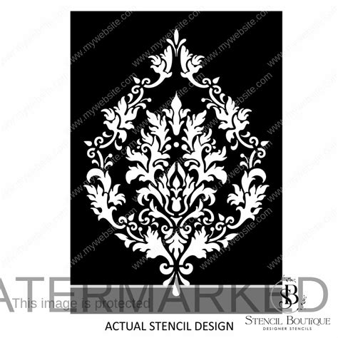 Saville Damask Stencil Stencil Boutique