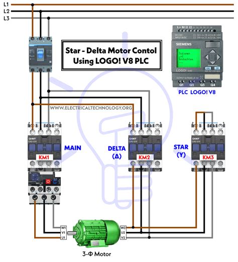 Star Delta Starter Motor Control Circuit Using Logo V8 Plc