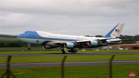 The Moment Air Force One Lands At Glasgow Prestwick Airport