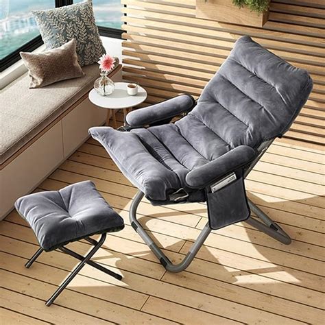 Living Room Lazy Chair With Ottoman Foldable Modern Lounge