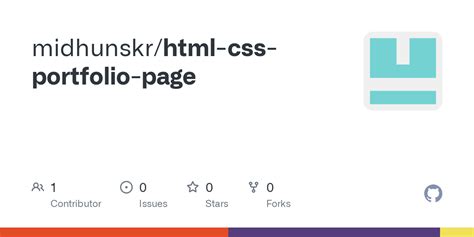 github midhunskr html css portfolio page