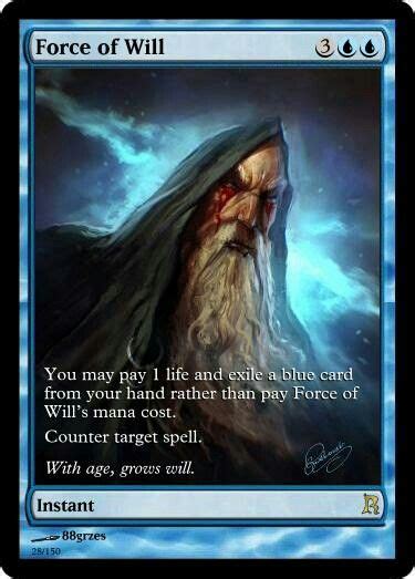 Alt Art Force Of Will Edh Staple Magic The Gathering Magic Cards