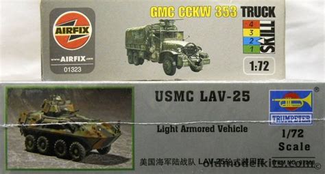 Airfix 172 Gmc Cckw 353 Truck And Trumpeter Usmc Lav 25 01323
