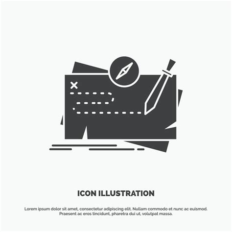 Game Map Mission Quest Role Icon Glyph Vector Gray Symbol For Ui And Ux Website Or Mobile