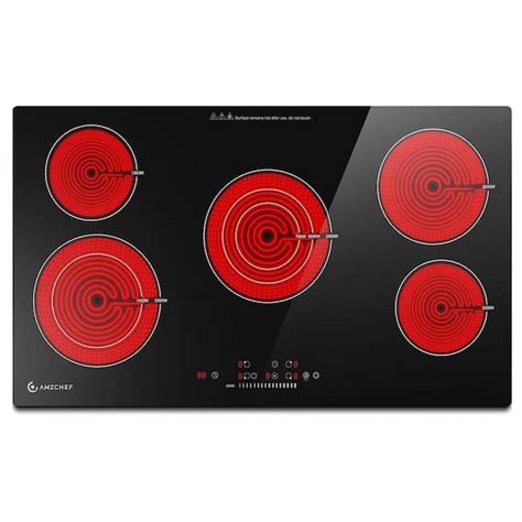 Amzchef 36 In 5 Elements Ceramic Radiant Electric Cooktop In Black