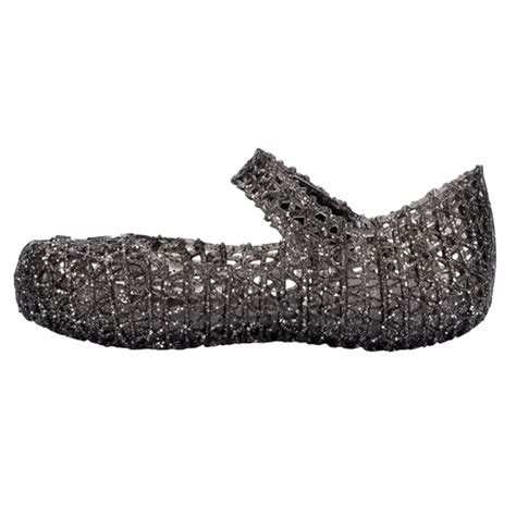 Sapatilha Mini Melissa Campana Papel Bb Preto Glitter