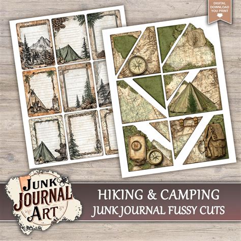 Hiking Camping Junk Journal Printable Pages National Park Kit