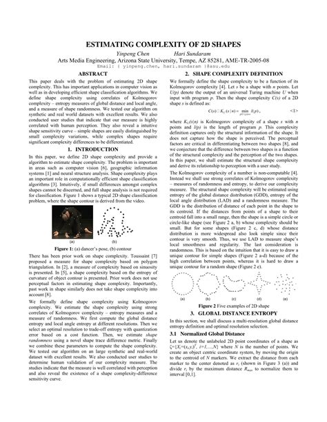 Pdf Estimating Complexity Of 2d Shapes