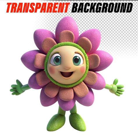 Premium Psd 3d Cartoon Cute Flower