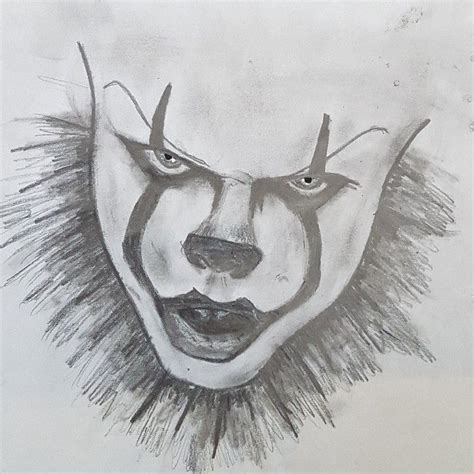 Scary Clown Drawing Horror Drawing Creepy Drawings Halloween