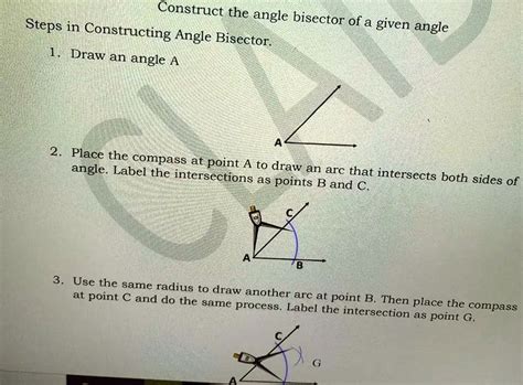 Construct The Angle Bisector Of A Given Angle Steps In Constructing