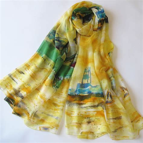 Sciarpa In Chiffon Di Seta Stampata Floreale Sciarpa Di Seta Con Stampa