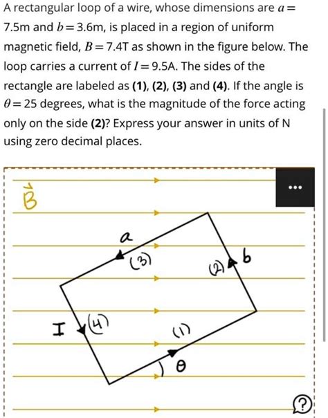 A Rectangular Loop Of A Wire Whose Dimensions Are A 75m And B 3