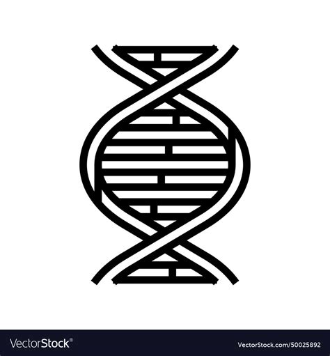 Dna Helix Cryptogenetics Line Icon Royalty Free Vector Image