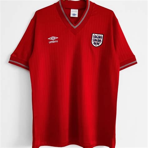 19841987 England Away Red Retro Soccer Jersey