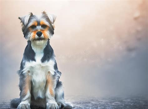 A Majestic Yorkshire Terrier Dog Sitting Gracefully Toward Viewer Ai