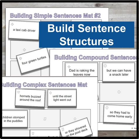 Building Sentence Structures Manipulatives Bundle Simple Compound Complex