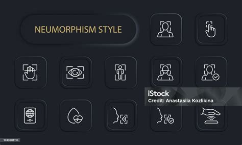 Identification Set Icon Dna Rna Face Recognition Two Factor Verification Fingerprint Passport