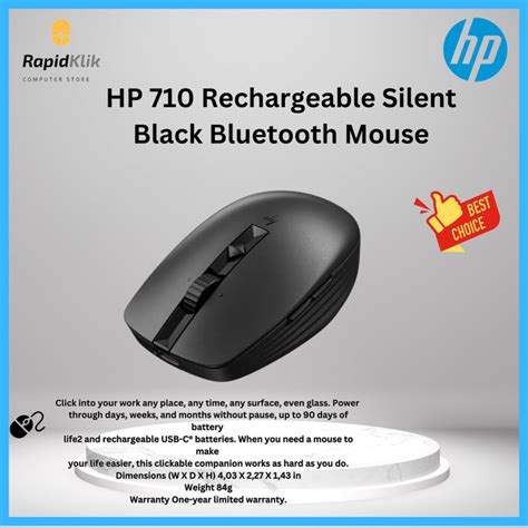 Jual Hp 710 Rechargeable Silent Black Bluethooth Mouse Jakarta Pusat