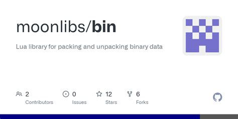 Github Moonlibsbin Lua Library For Packing And Unpacking Binary Data