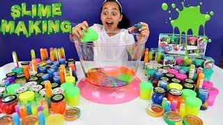 Mixing All My Slime Together Diy Challenge Satisfying Slime With Ryan
