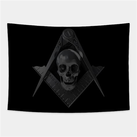 Stealth Skull Square And Compass Masonic Freemason Masonic Tapestry