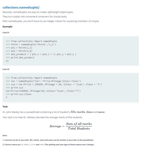 python hackerrank 문제 32 collections namedtuple 네이버 블로그