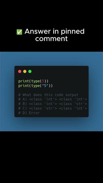 Python Quiz 3 — Whats The Type Of This Value 🧠 Python Shorts