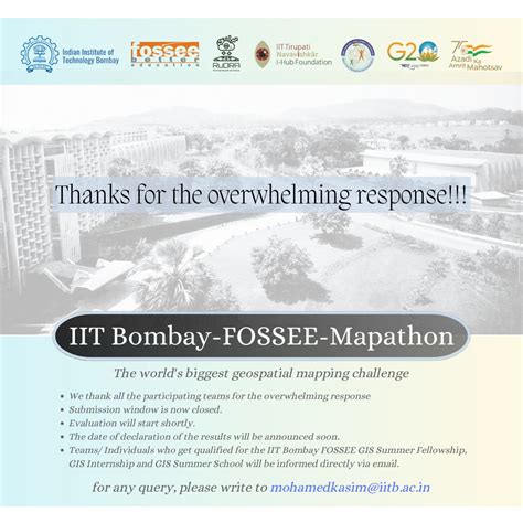 Fossee On Linkedin India Iitbombay Fossee Geospatial Mapathon Gis Champion Winner