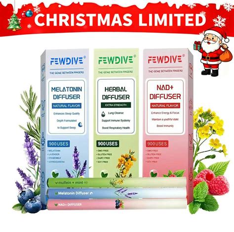 【christmas T】fewdive Herbal Diffusion Pen Vitamin B12 Pure Herb Nad